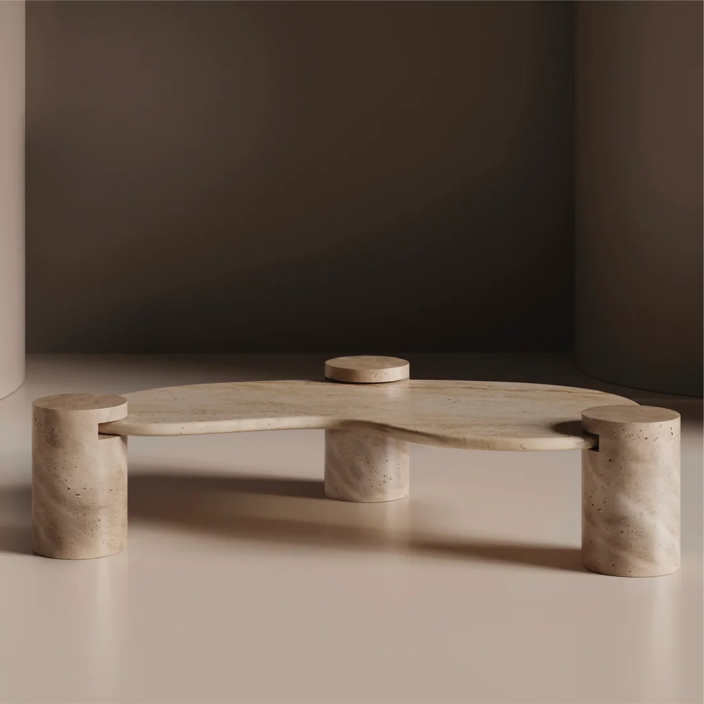 Cascade Travertine Marble Coffee Table